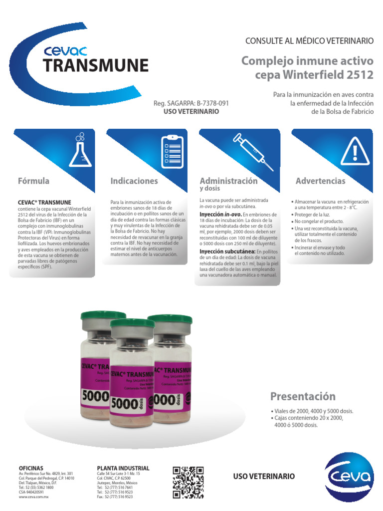 Ficha Técnica Transmune | PDF | Vacunas | Inmunología