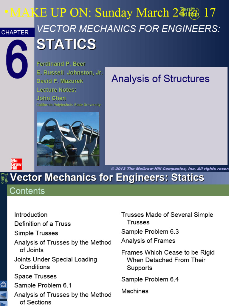 ch06 Lecture PPT | PDF | Truss | Force