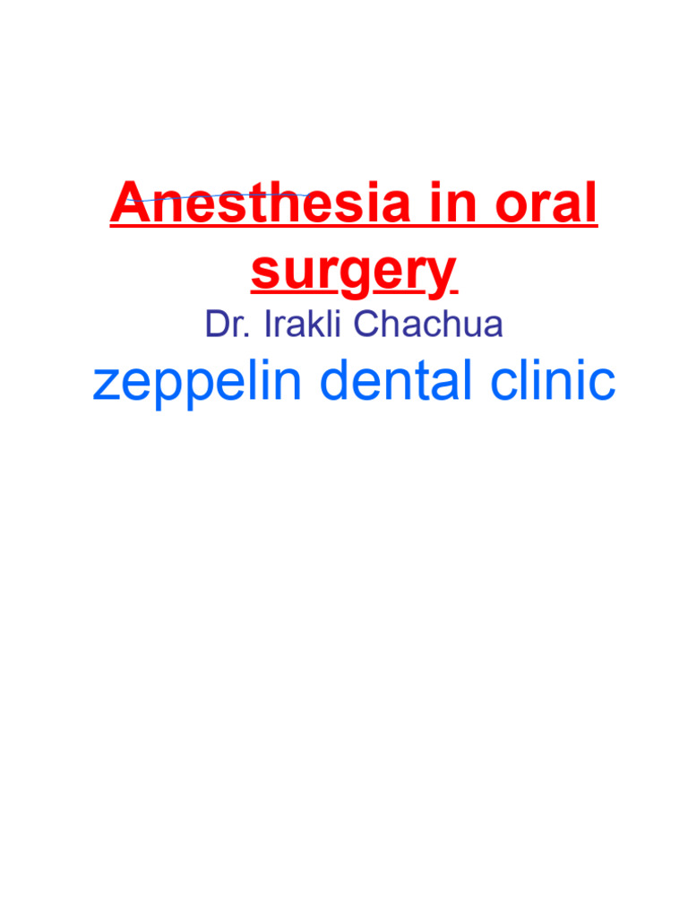 Anesthesia in Oral Surgery | PDF | Anesthesia | Respiratory Tract