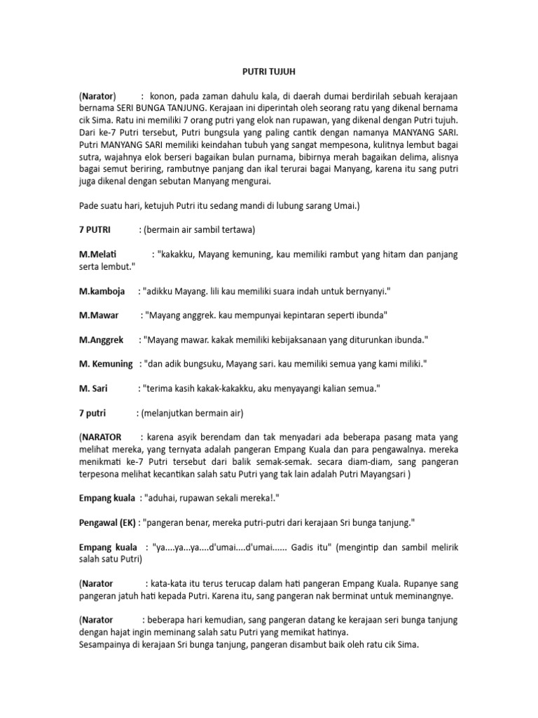 NASKAH PUTRI TUJUH-WPS Office | PDF | Klasik