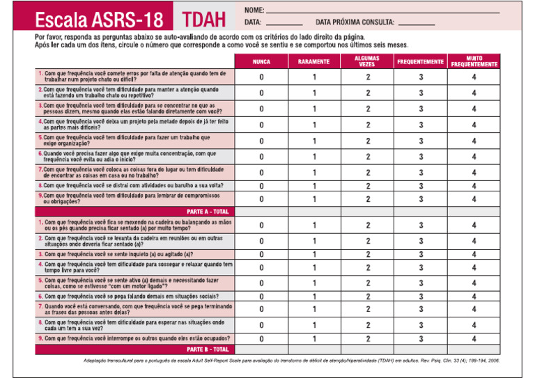 Asrs-18 Tdah | PDF