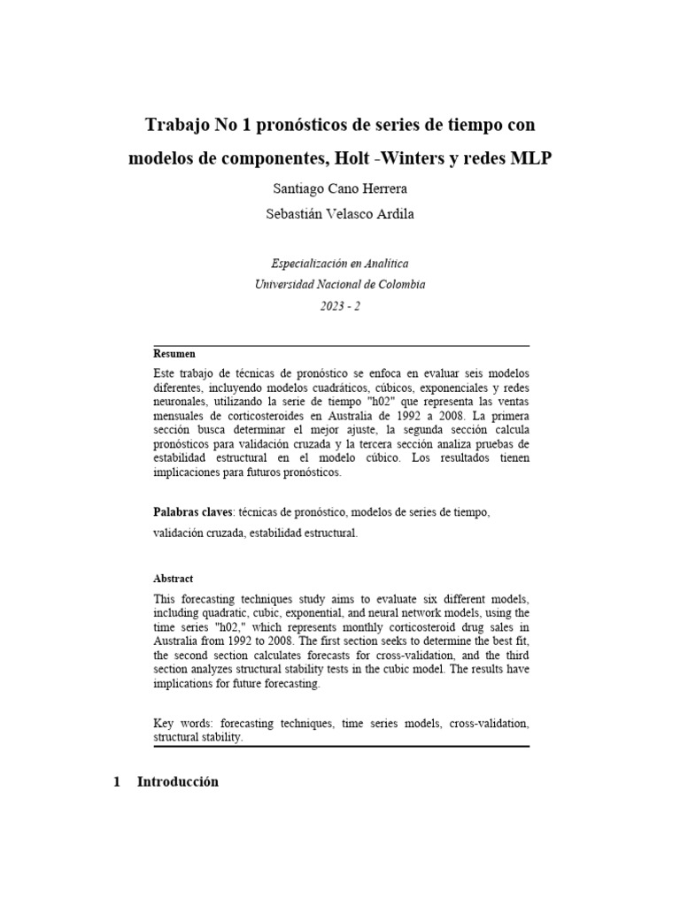 Entrega1 SC-SV | PDF | Red neuronal artificial | Validación Cruzada ...