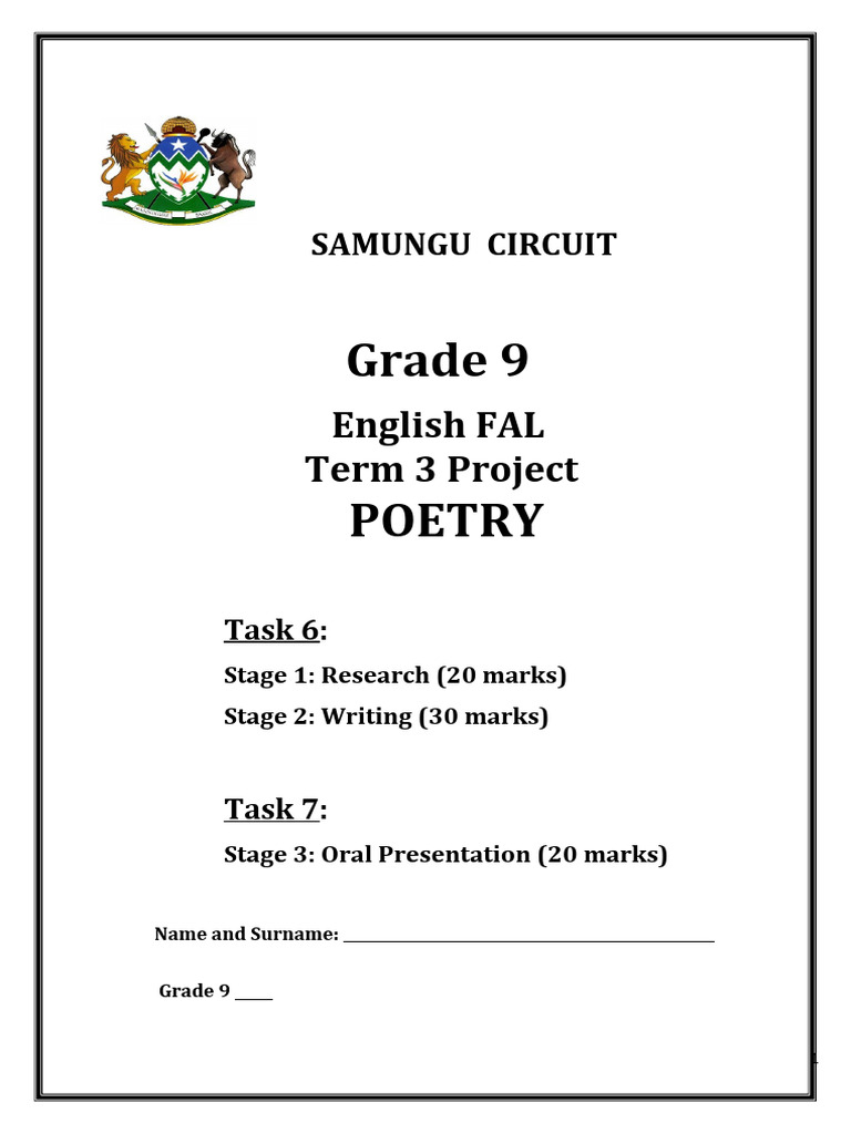 Grade 9 t3 Project t7 | PDF | Poetry | Human Communication