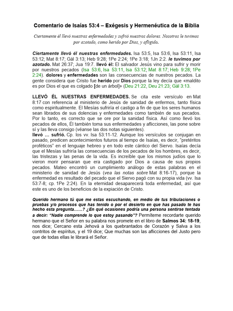 Comentario De Isaías 53 Pdf Jesús En El Islam Pecado
