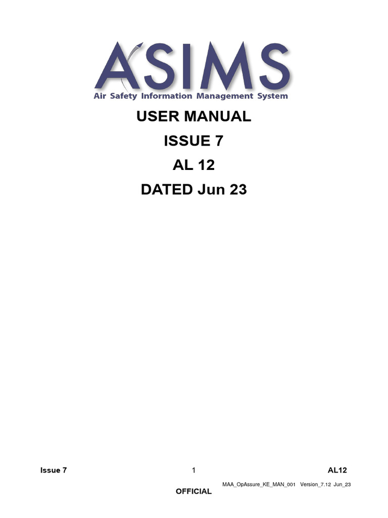 ASIMS User Manual v7.12 Jun 23 | PDF | Aviation