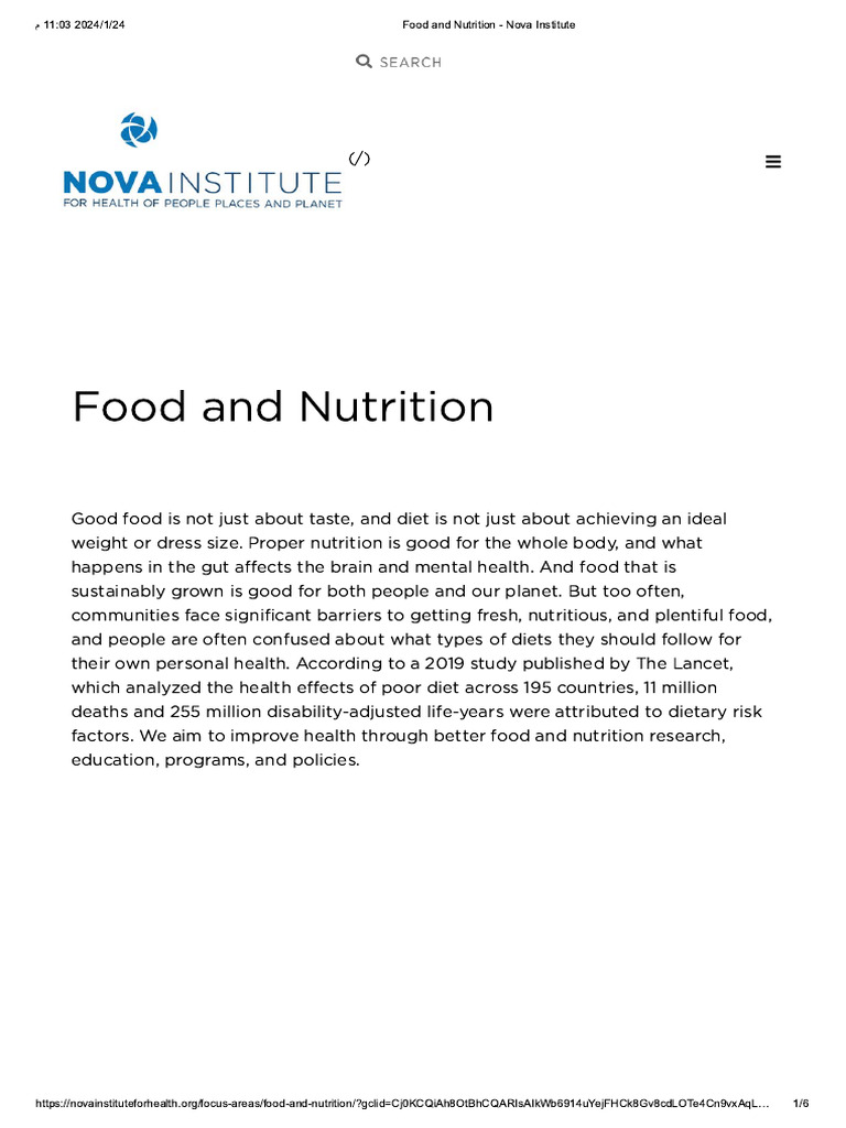 Food and Nutrition | PDF