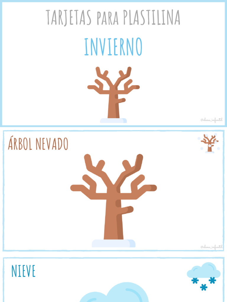 TARJETAS PLASTILINA INVIERNO @elena - Infantil | PDF | Hogar ...