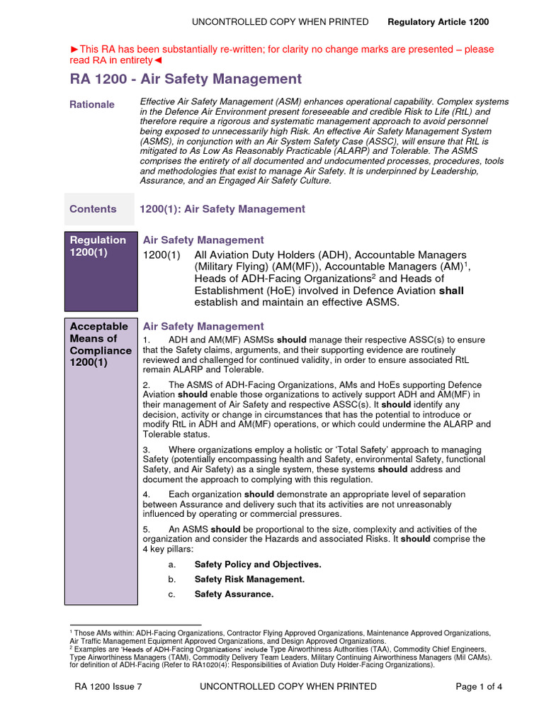 RA1200 Issue 7 | PDF | Safety | Risk Management