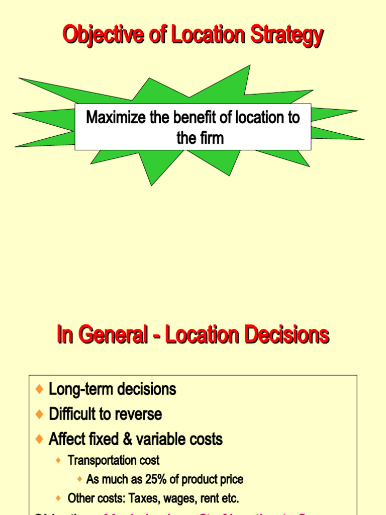 Location Strategy Optimization Guide | PDF | Exchange Rate | Labour ...