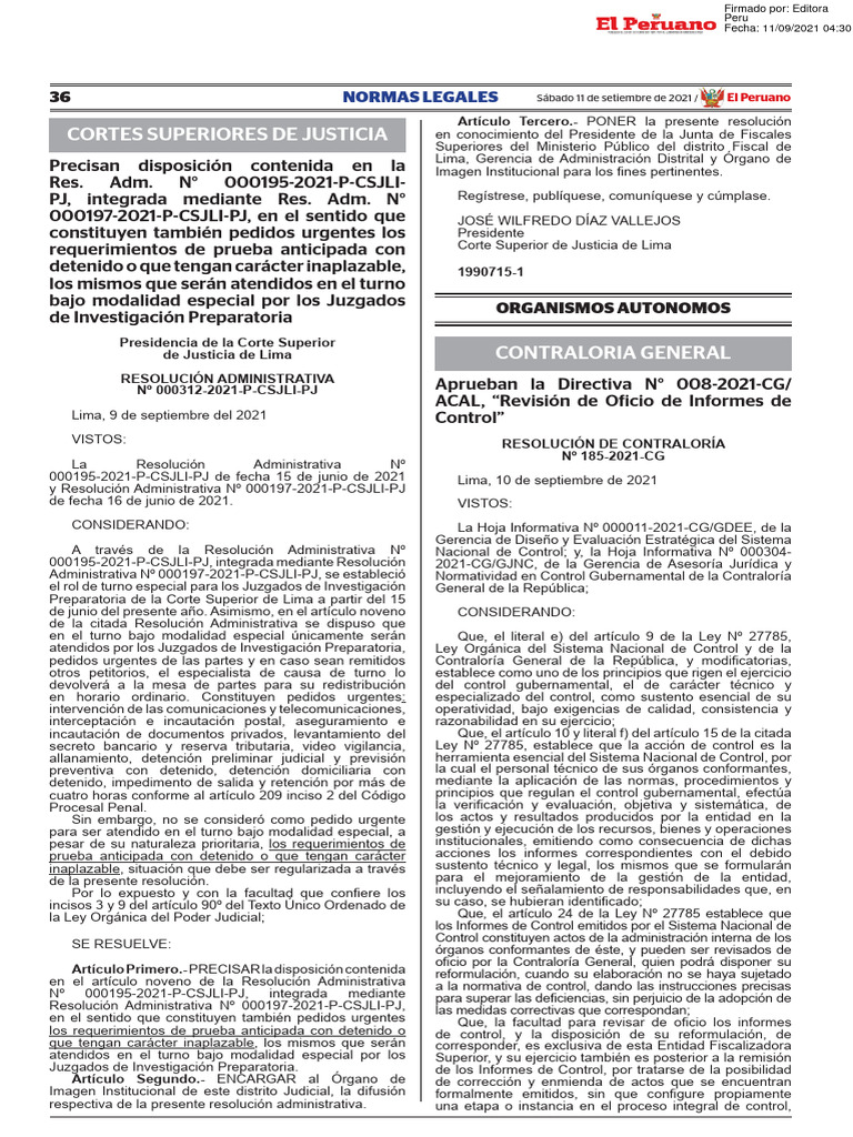 Aprueban La Directiva N 008 2021 Cgacal Revision de Ofic Resolucion N ... Aprueban La Directiva N 008 2021 Cgacal Revision de Ofic Resolucion N ...