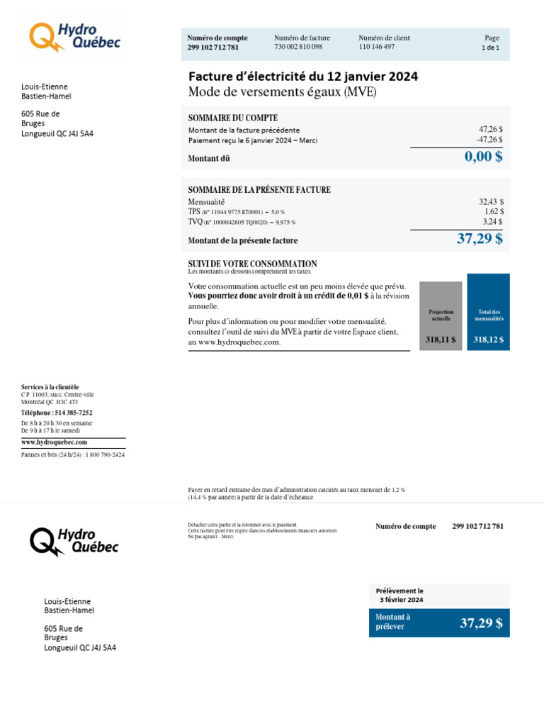 Facture Hydro-Québec | PDF