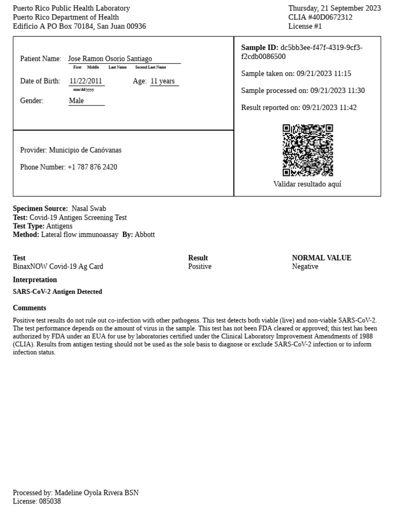 Laboratory Order Test Result | Download Free PDF | Infection | Health ...