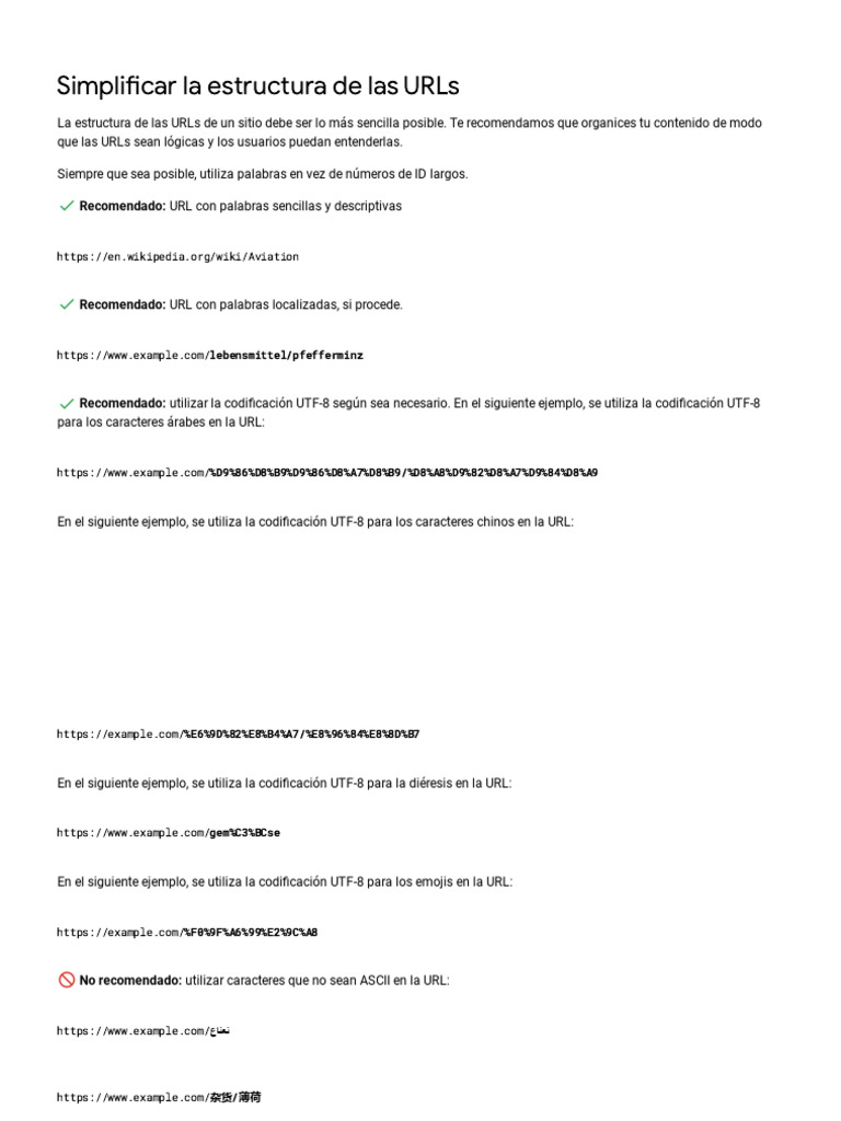 Estructura de URL Simple | PDF