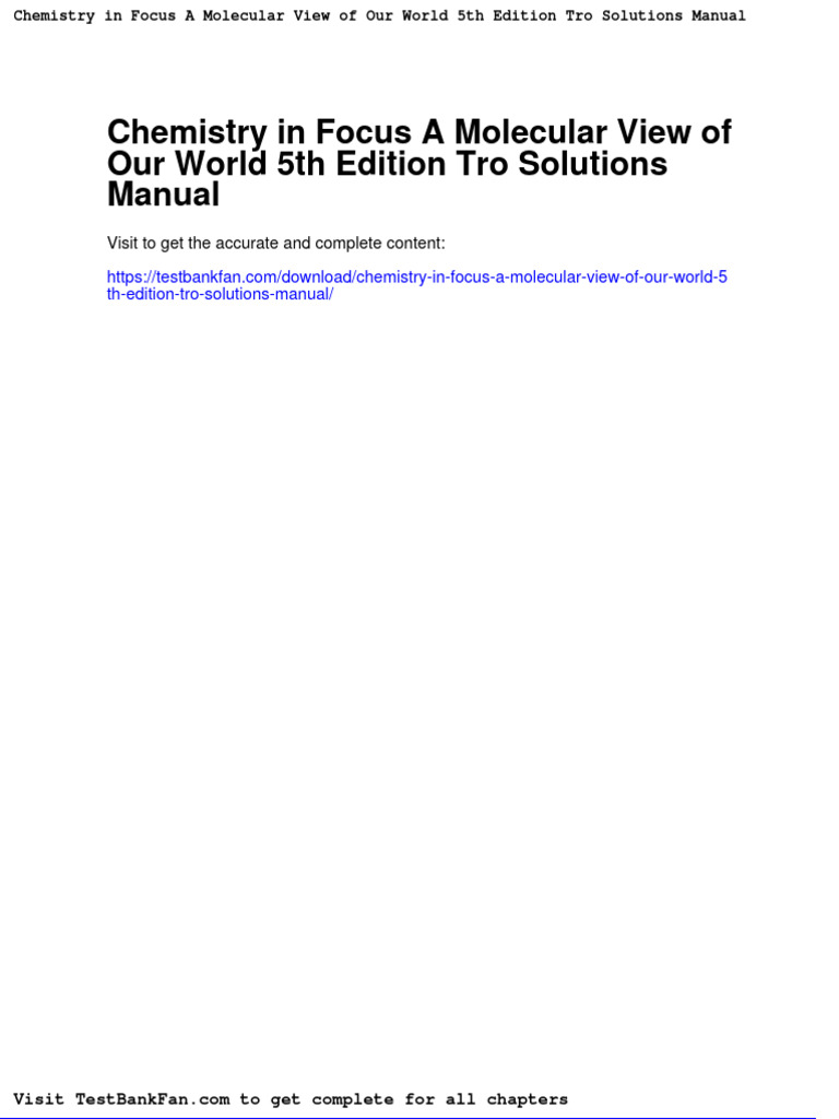 Dwnload Full Chemistry in Focus A Molecular View of Our World 5th ... Dwnload Full Chemistry in Focus A Molecular View of Our World 5th ...