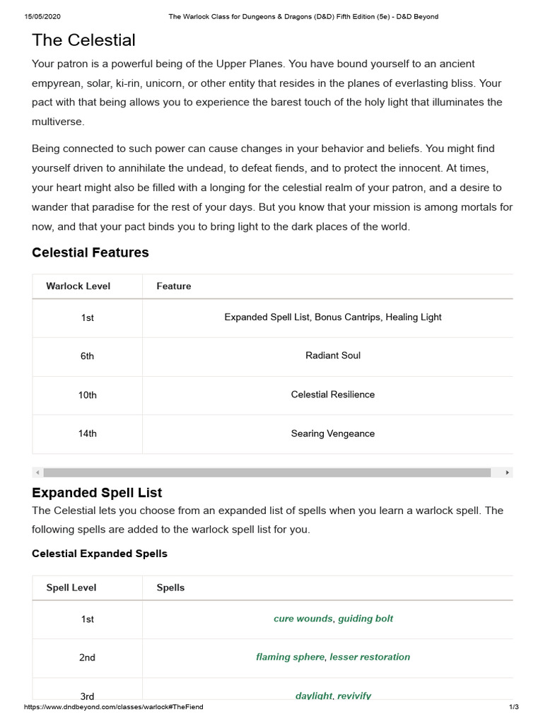 Warlock Celestial | PDF | D20 System | Fantasy Role Playing Games