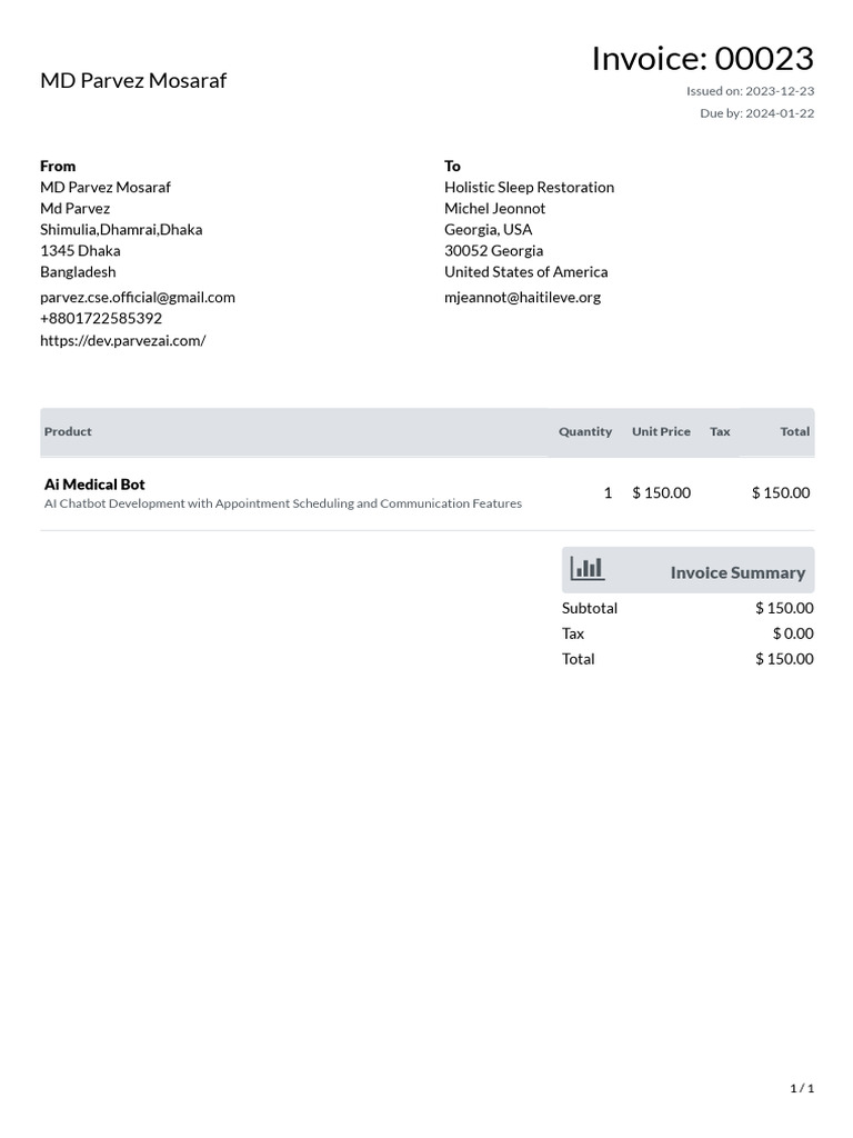 Invoice - 00023 | PDF