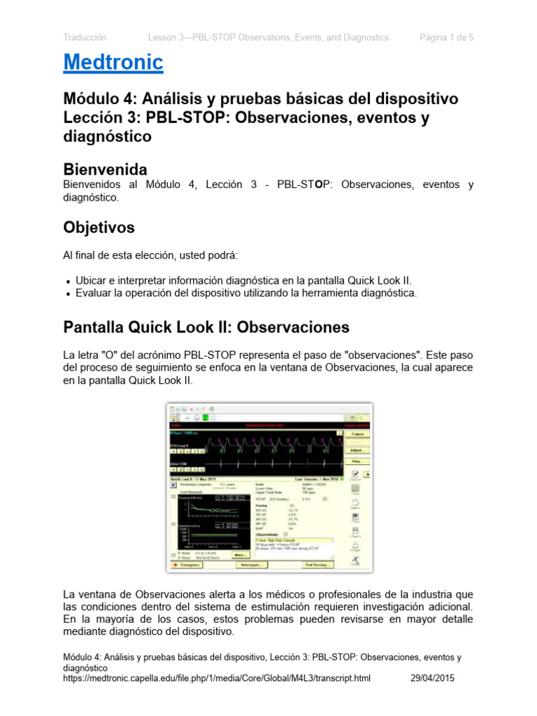 M4L3 Tutorial PBL-STOP Observations, Events, and Diagnostics ...