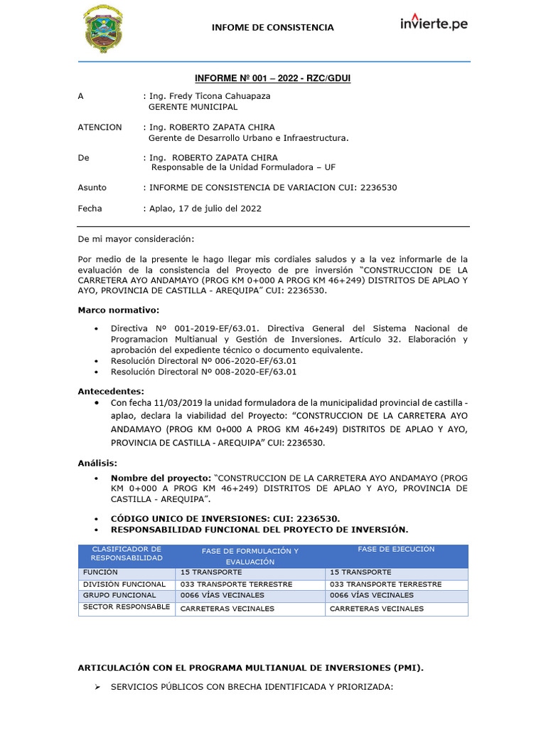 Informe Consistencia | PDF
