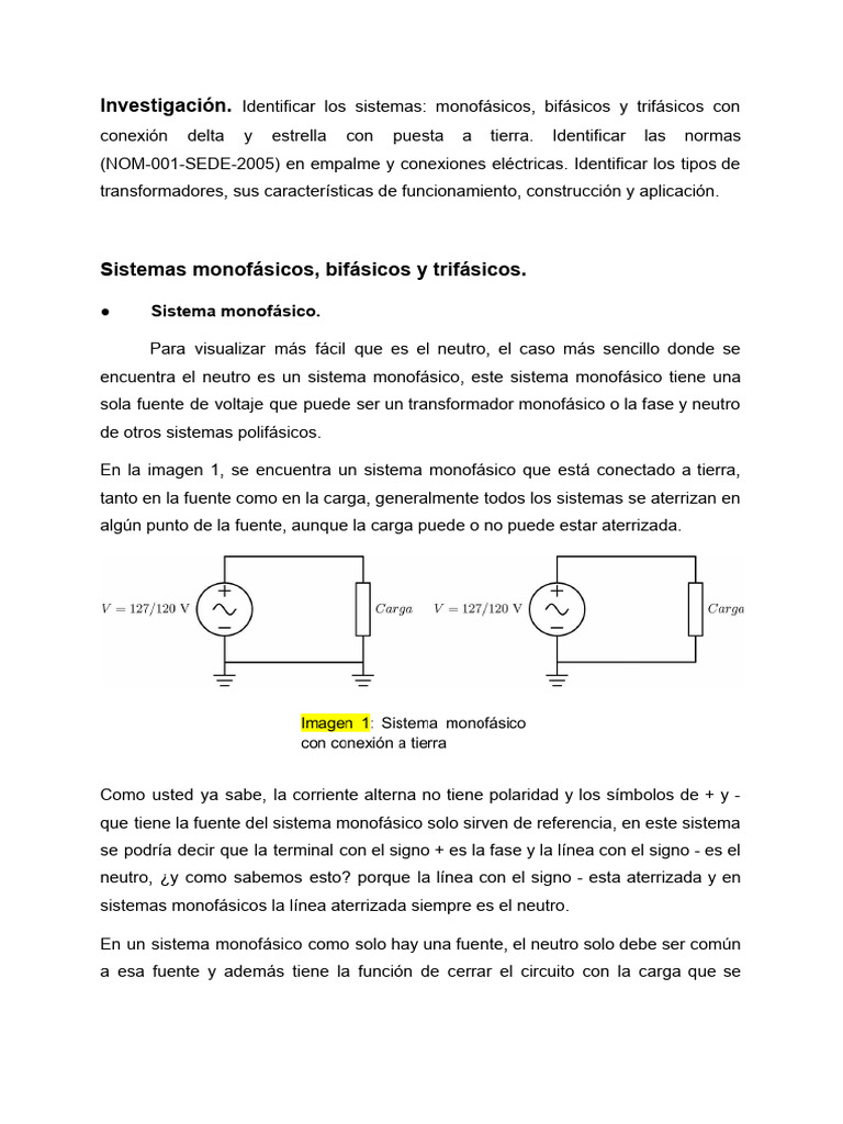 Sistemas Mono, Bi y Trifasicos | PDF