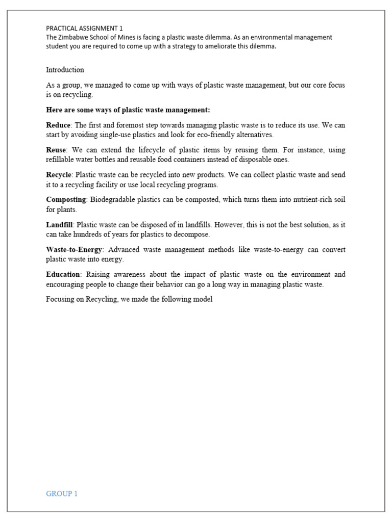 Group 1 Waste Management' | PDF | Waste | Recycling