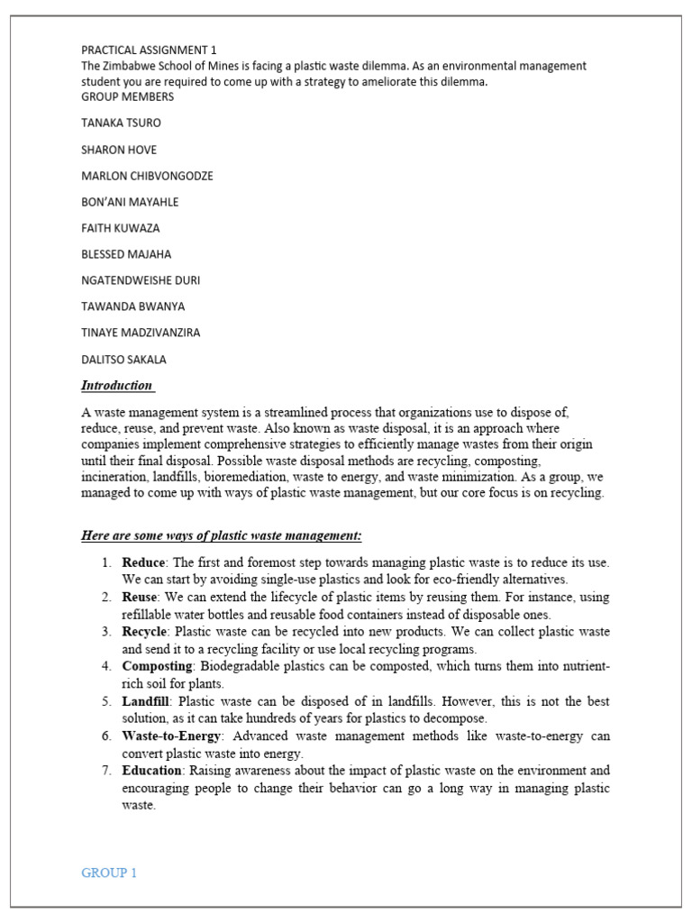 Zimbabwe Mines Plastic Recycling Strategy | PDF | Waste Management ...
