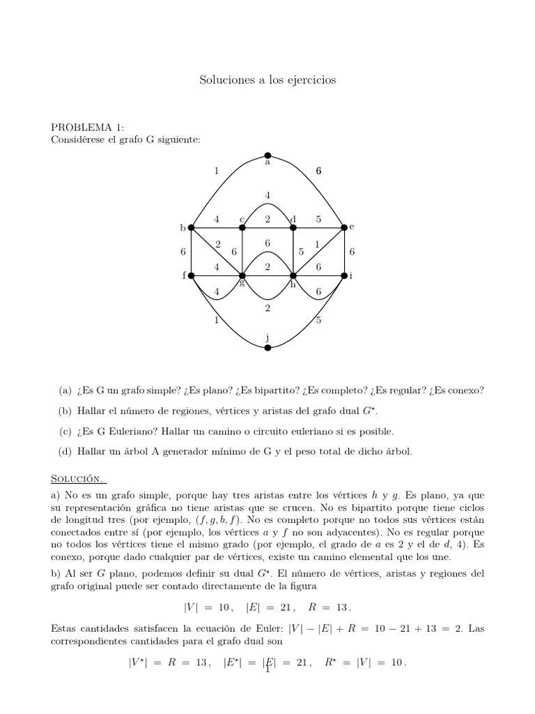 Grafo Dual y Árbol Generador Mínimo | PDF | Teoría de grafos | Vértice ...