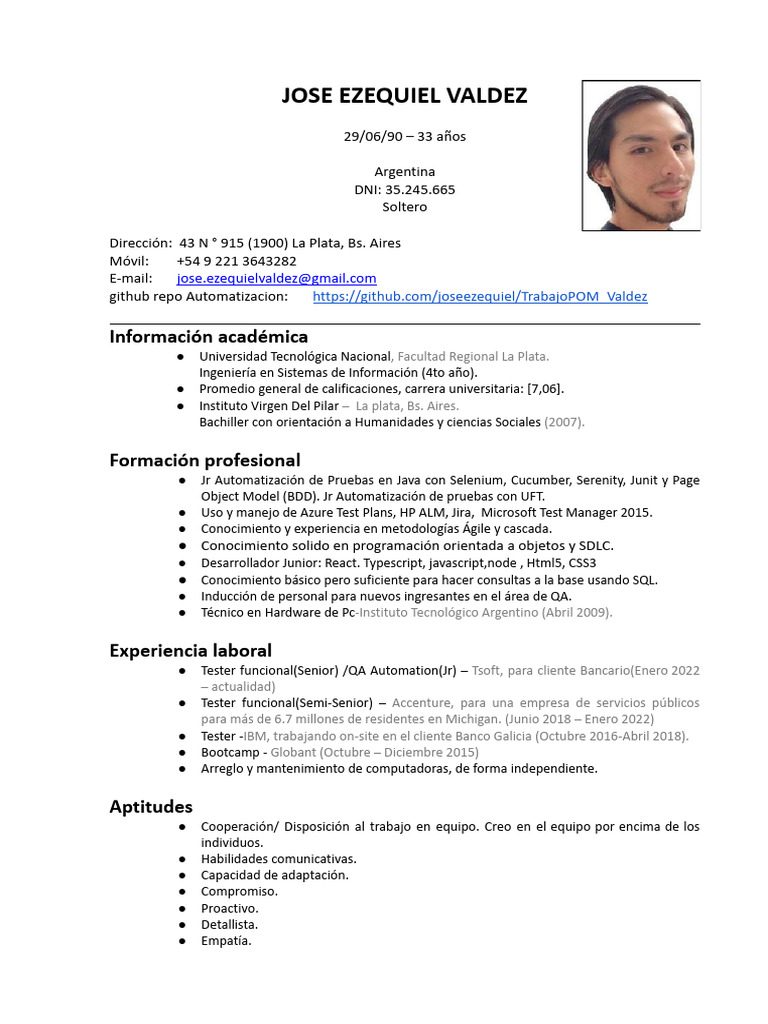 Jose Ezequiel Valdez | PDF | Ingeniería Informática | Ingeniería de ...