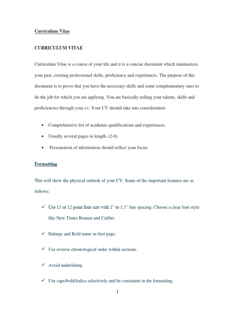 A Lecture On How To Write A CV and A Cov | PDF