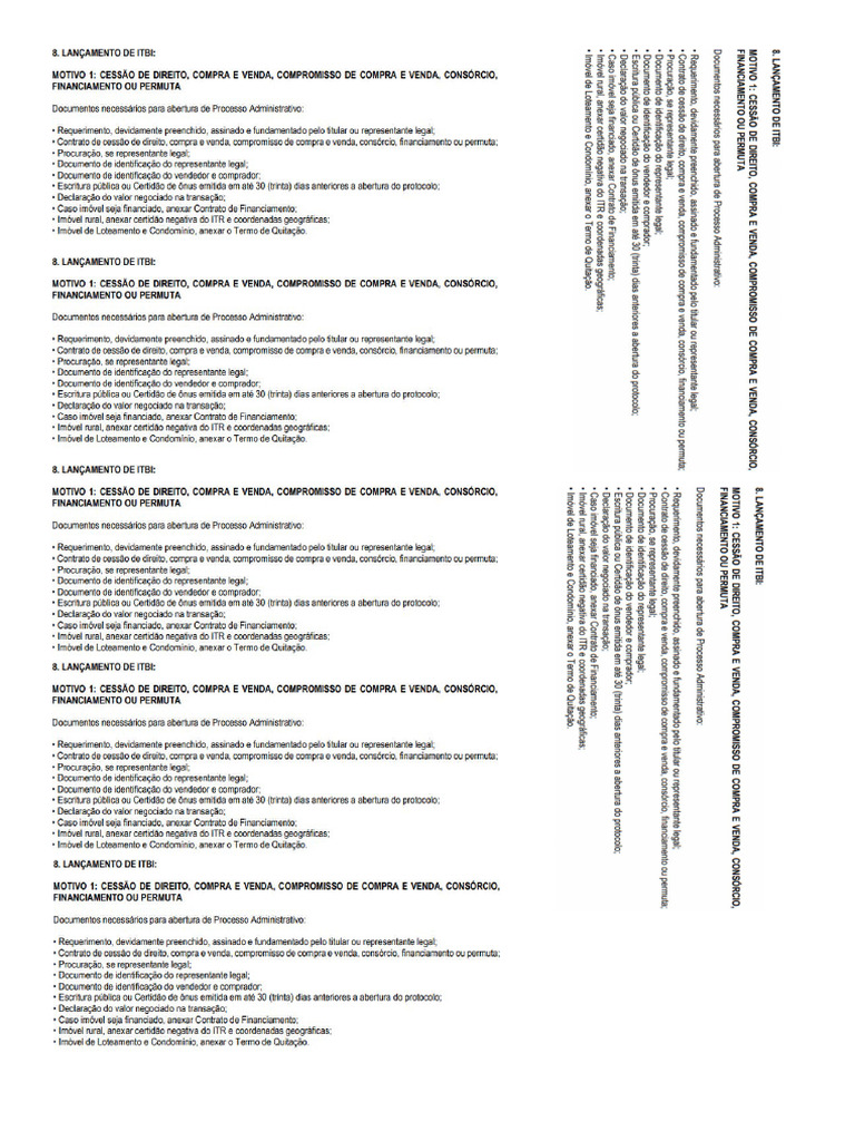 Itbi Checklist | PDF