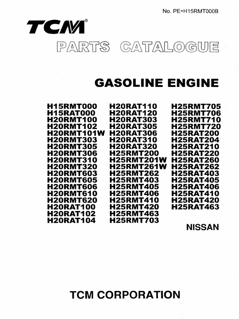 TCM - Parts Manual - Engine Nissan H15 H20 H25 - PE-H15RMT000B - 168 ...