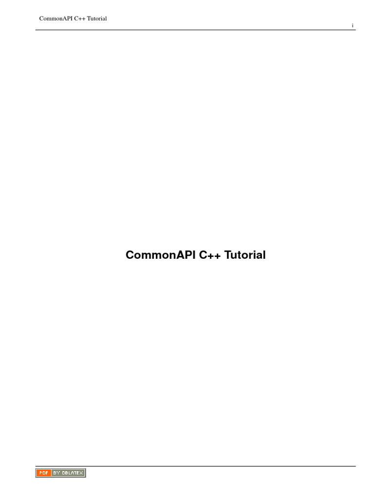 Commonapi C Tutorial Pdf Runtime System Library Computing