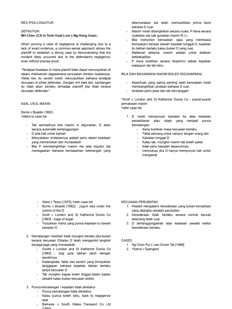 Res Ipsa Loquitur | PDF