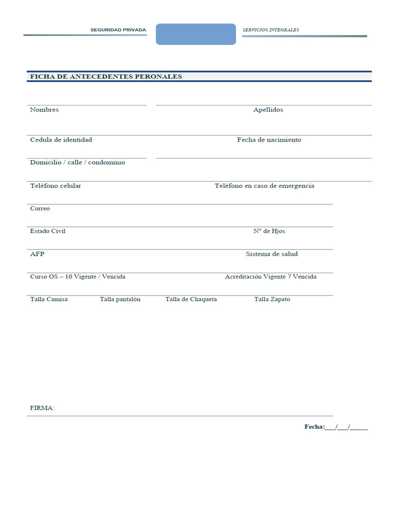 Ficha de Clientes | PDF