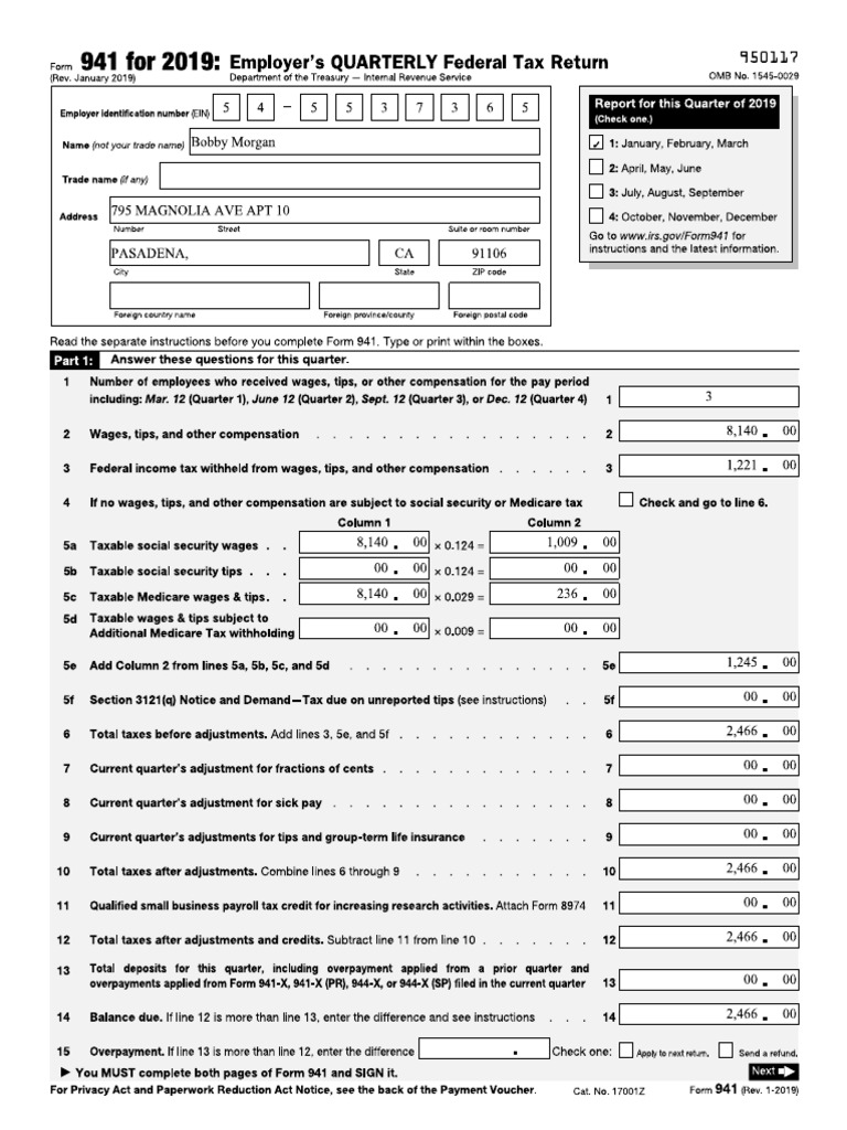 Form 941 2019 | PDF