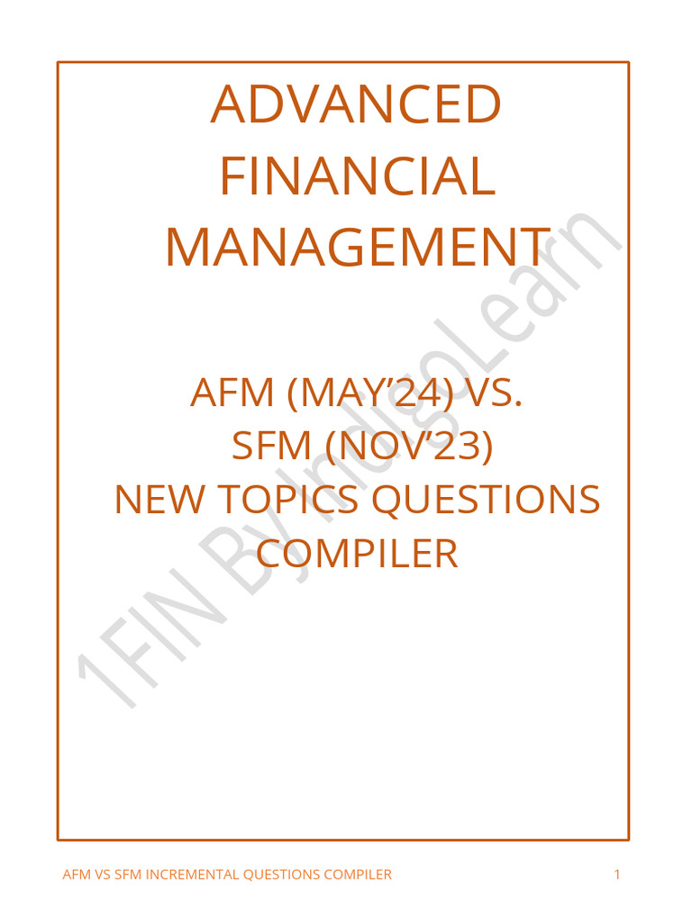 Afm New Topic Compiled | PDF | Net Present Value | Capital Budgeting