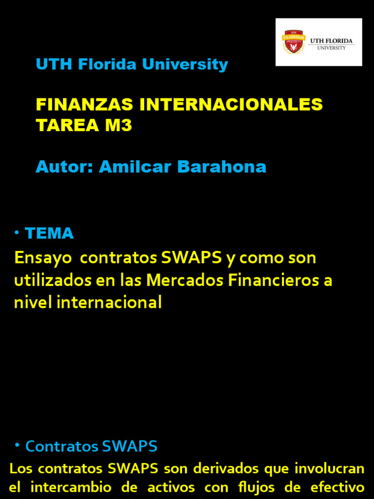Uso de Contratos SWAPS en Finanzas Internacionales | PDF