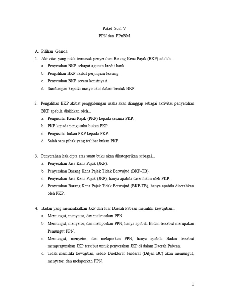 (Soal) PPN Dan PPNBM | PDF