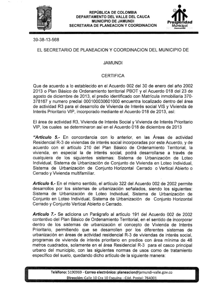 Certificado PBOT R3 | PDF