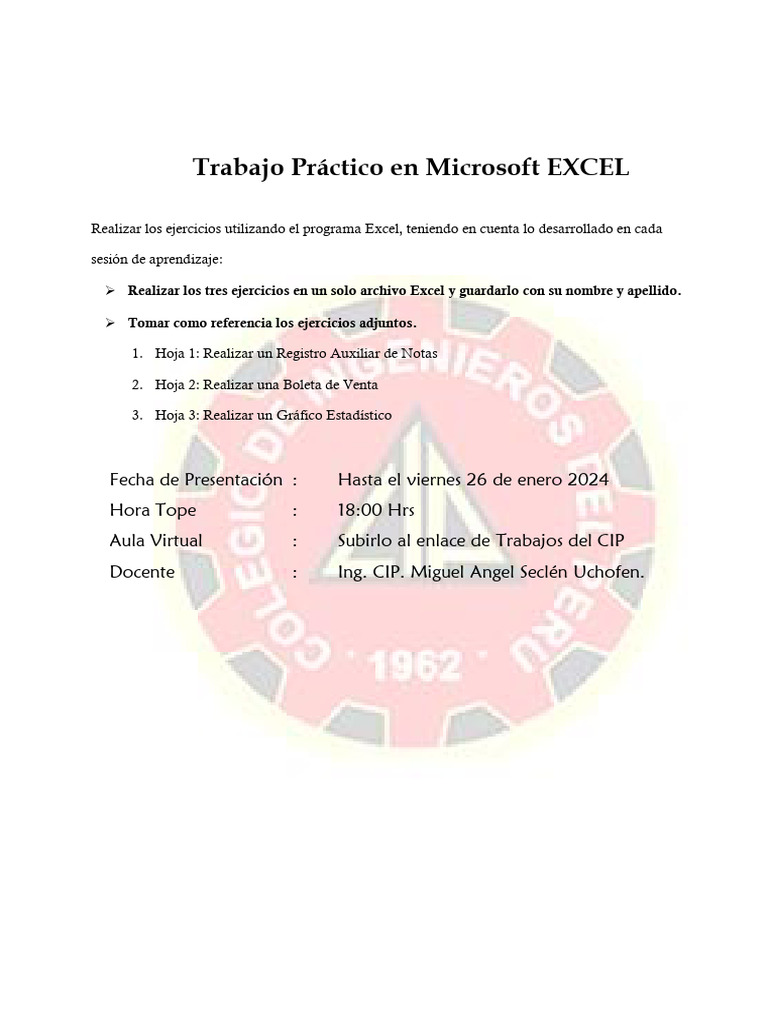 Trabajo Práctico en EXCEL | PDF | Microsoft Excel | Microsoft
