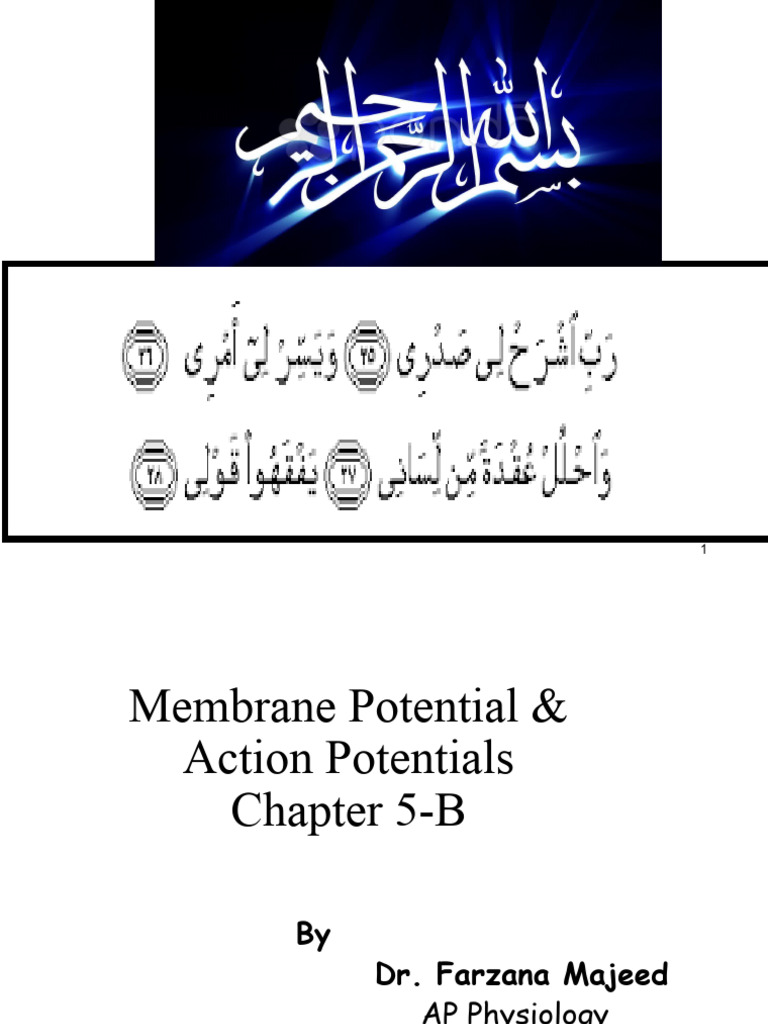 Chapter 5 Membrane Potential & Action Potential | PDF