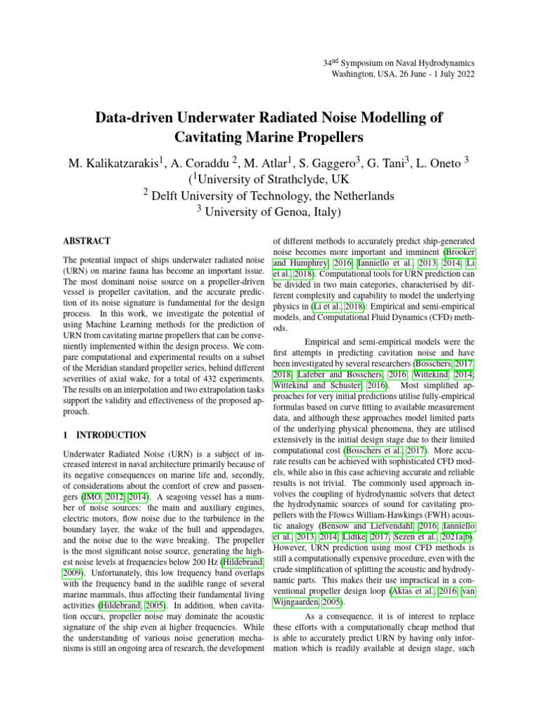 AndreaCoraddu - Data Driven URN Modelling of Cavitating Propellers | PDF | Bootstrapping ...