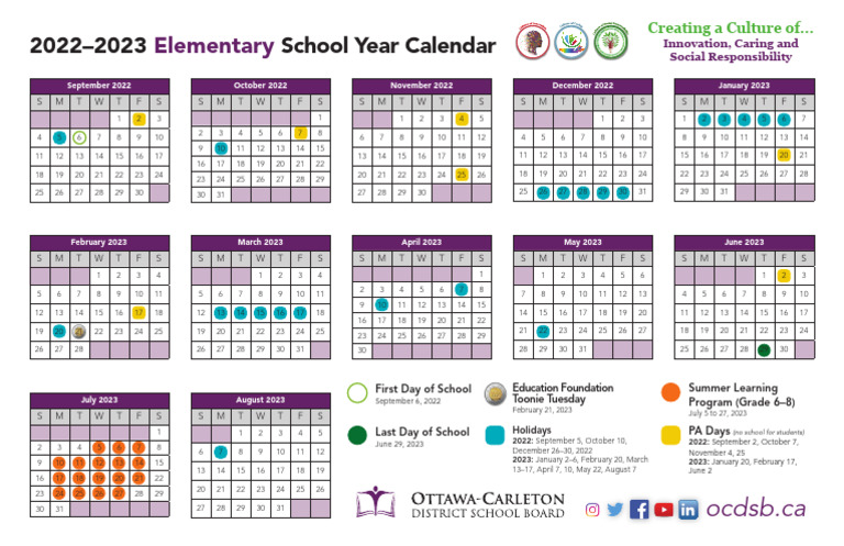 2022-2023 School Year Calendar | PDF