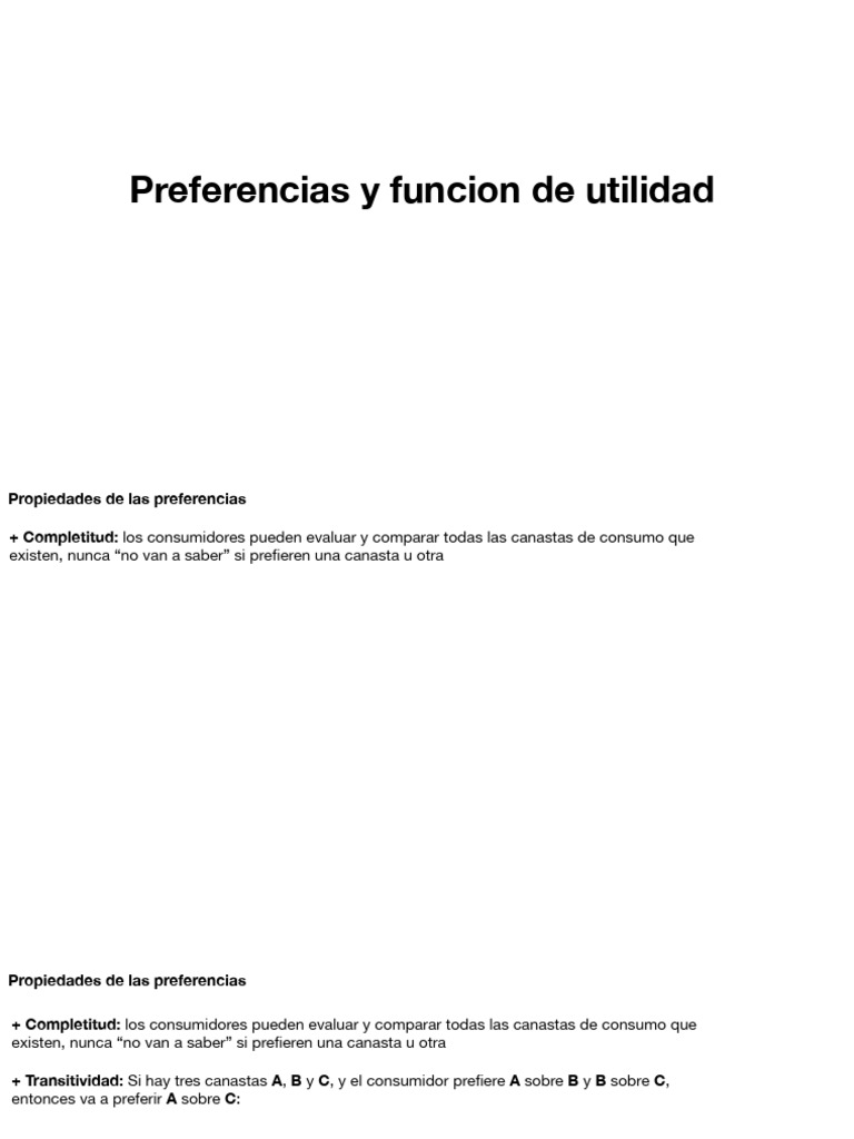 4 - Preferencias y Funcion de Utilidad | PDF
