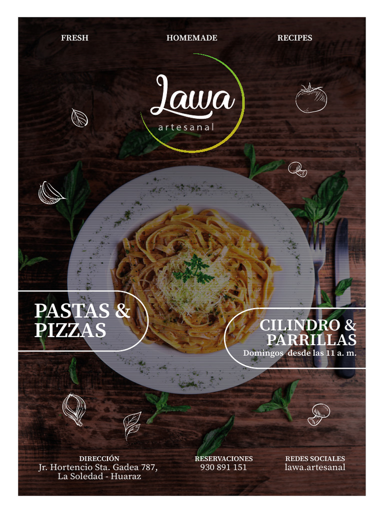 Carta de Restaurante Lawa | PDF | filete | pesto