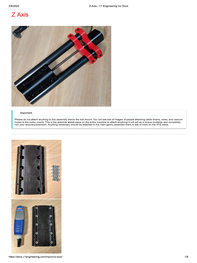 Z-Axis - V1 Engineering Inc Docs | PDF | Tools | Manufactured Goods