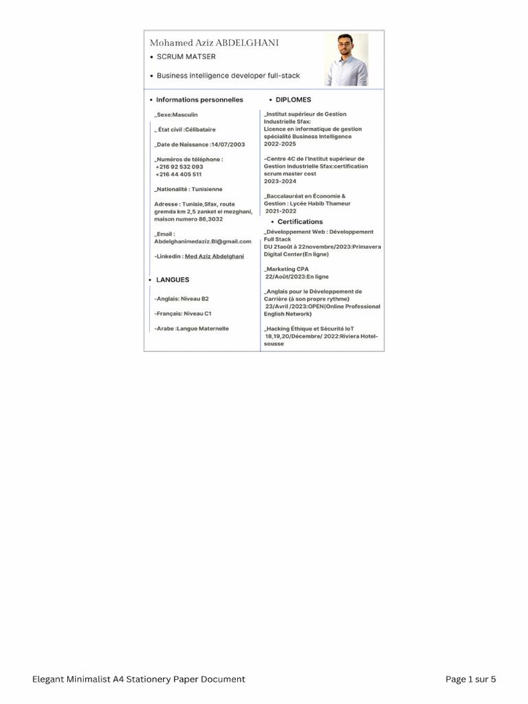 Elegant Minimalist A4 Stationery Paper Document 3 | PDF