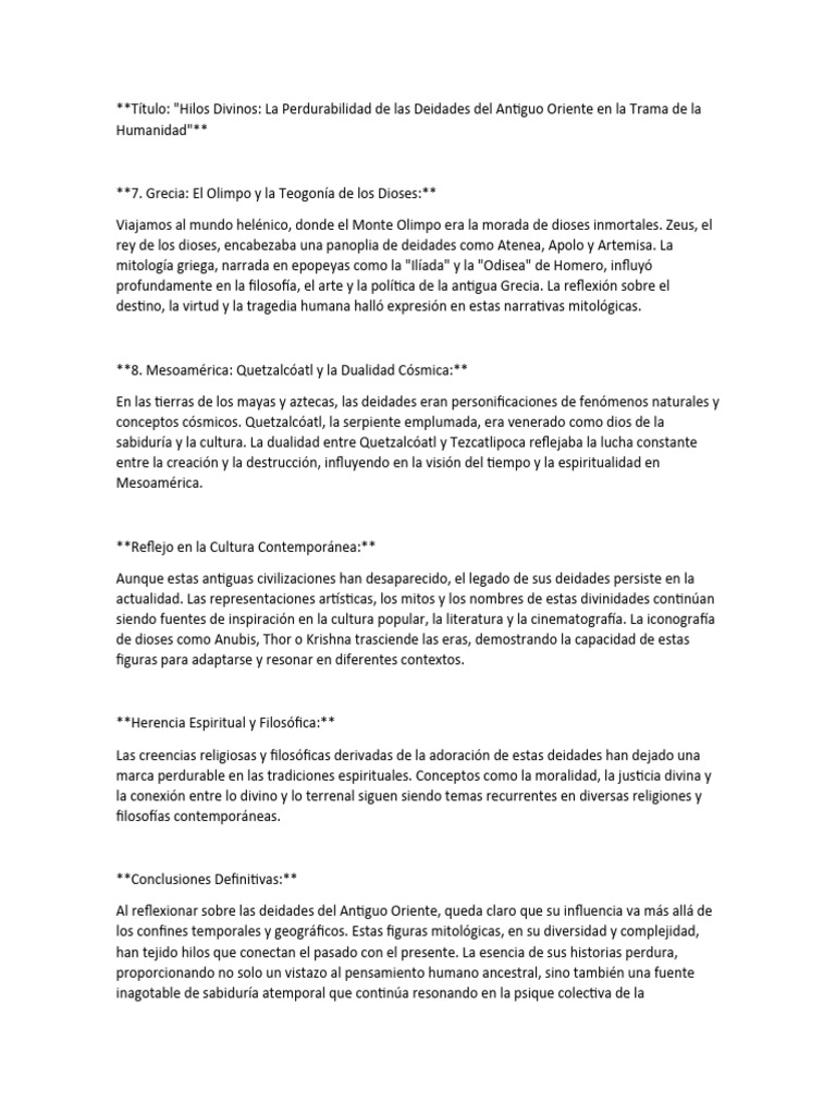 Antiguo Oriente3 | PDF | Mitología griega | Creencia religiosa y doctrina