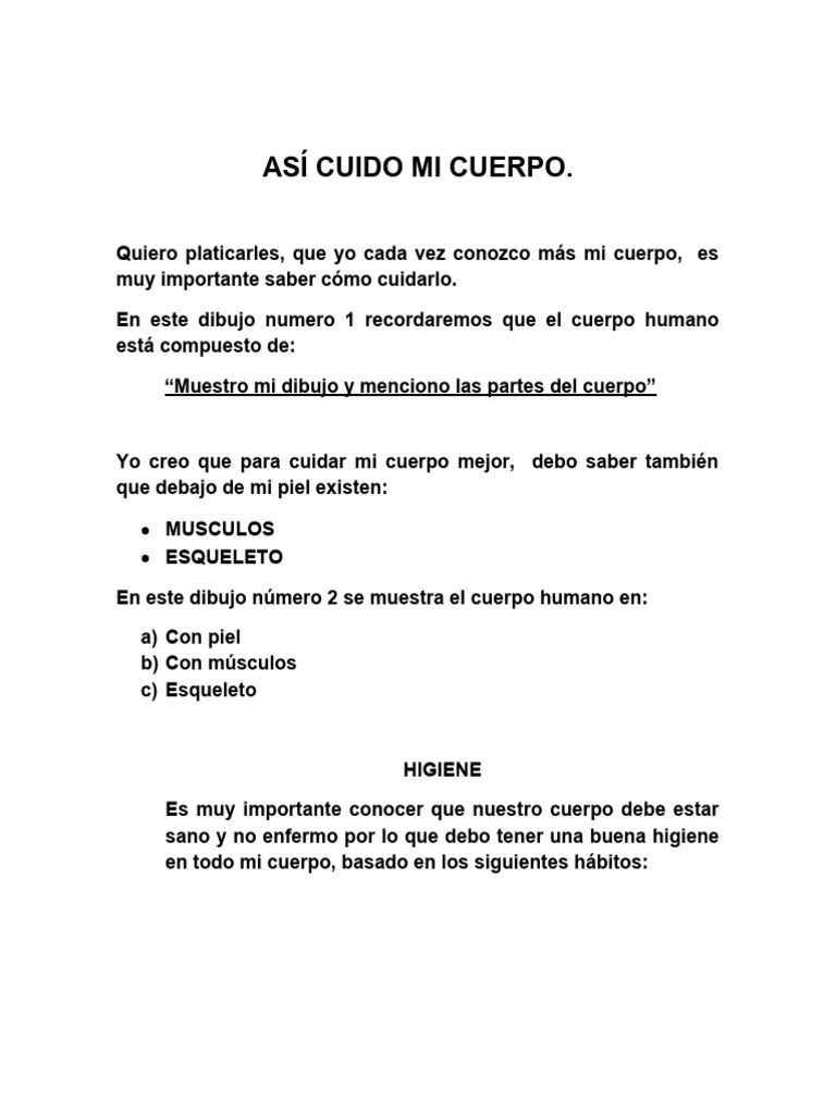 Así Cuido Mi Cuerpo | PDF