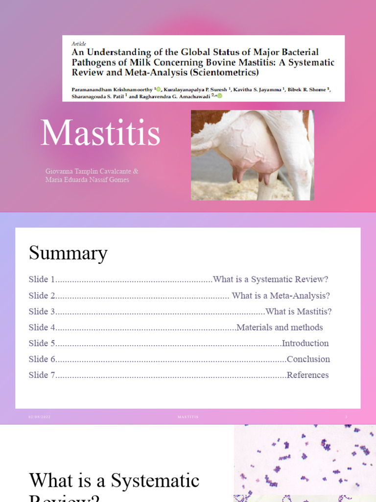 Mastitis Presentation Certa | PDF