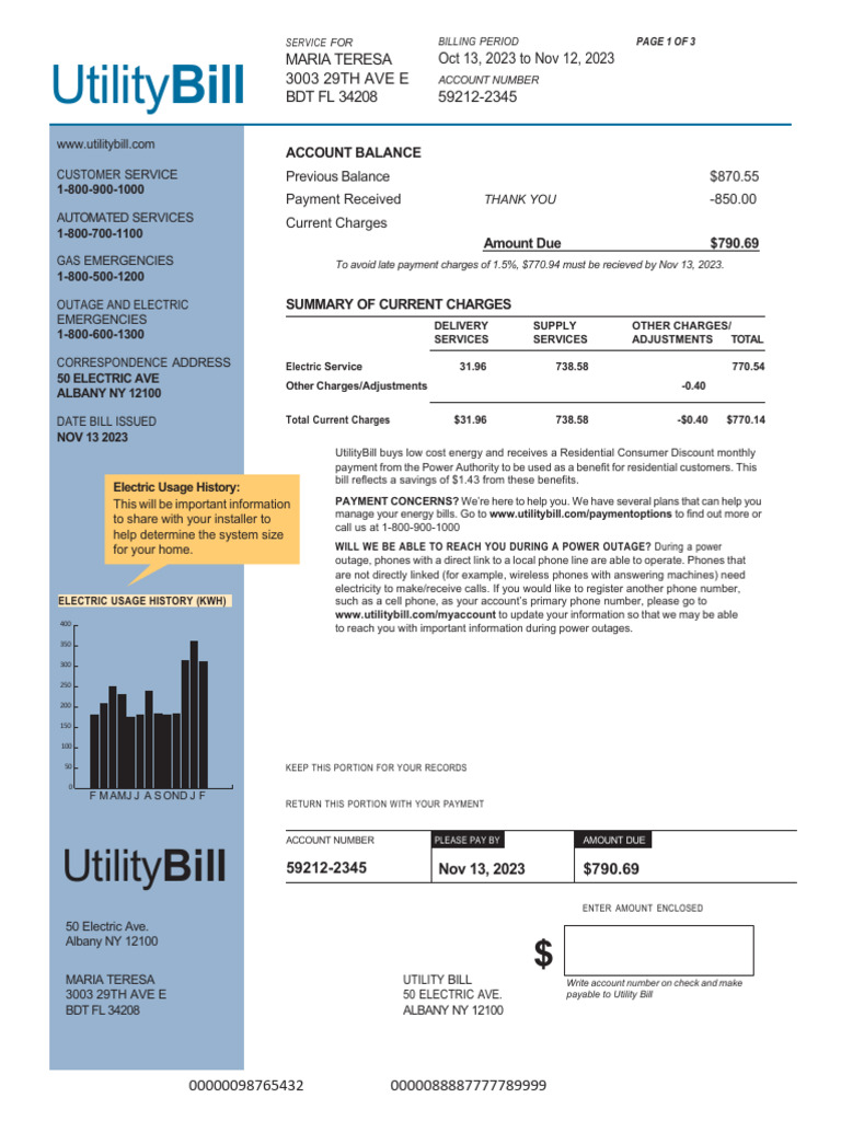 Utility Bill | Download Free PDF | Economies | Electrical Engineering